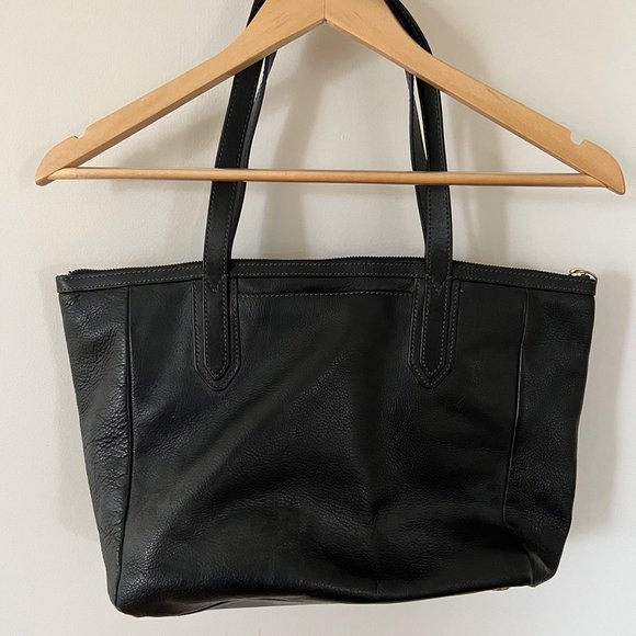 Fossil | Bags | Fossil Emma Tote Black Leather Handbag | Poshmark